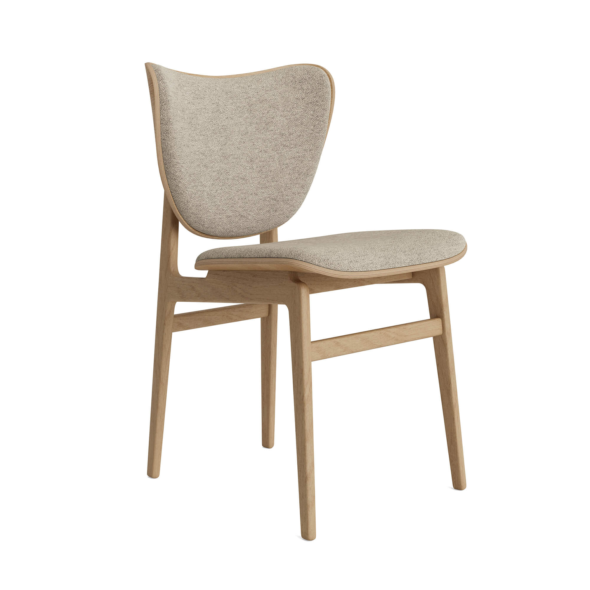 ELEPHANT DINING CHAIR NATURAL OAK - FRONT UPHOLSTERY SEAT AND BACK ...